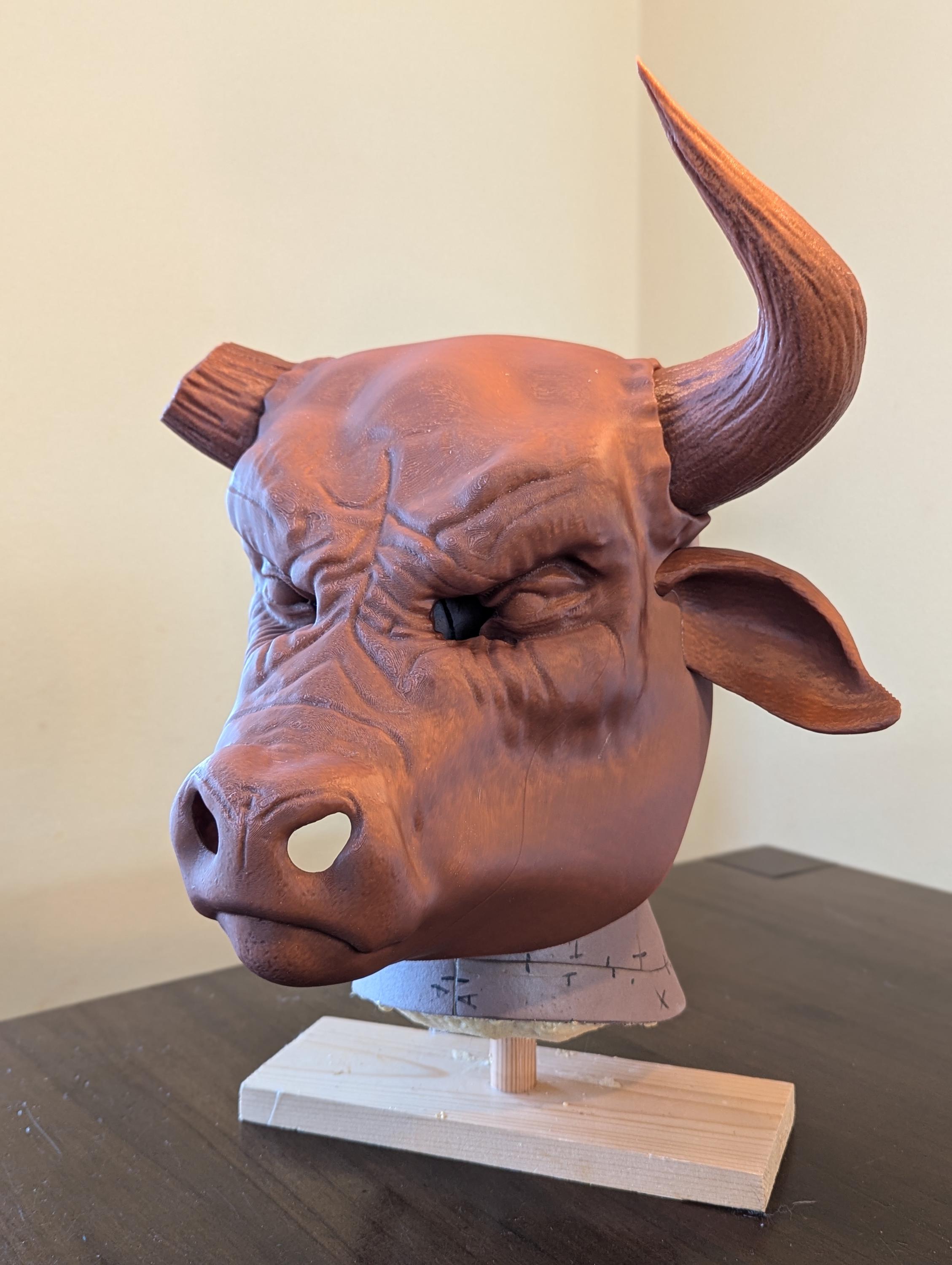 3D Printable Minotaur Mask STL File Broken Horn Bull Mask for Cosplay ...