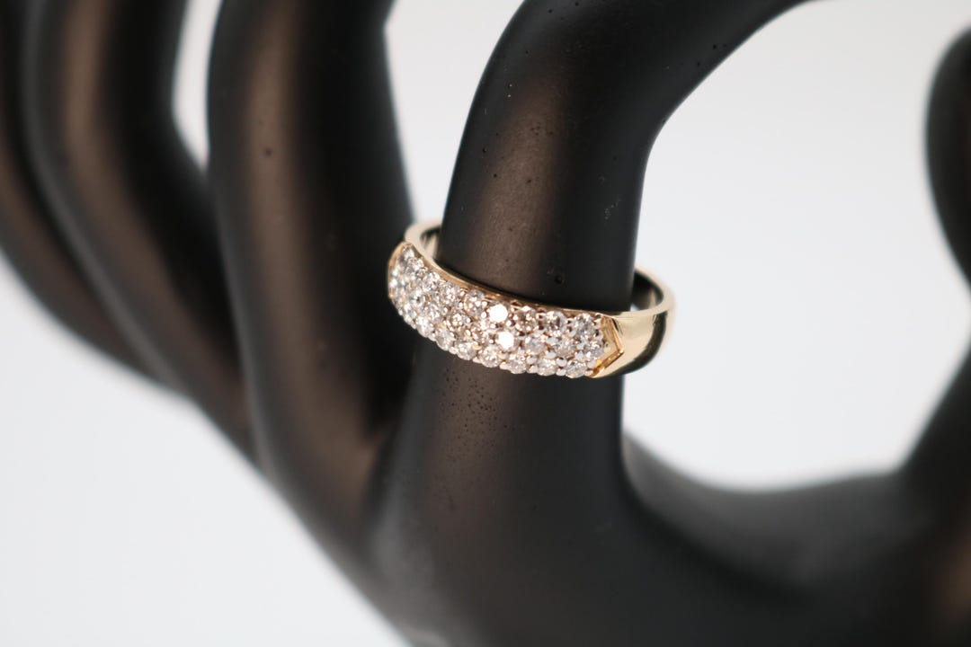 MCM Artcarved-brand 14K Gold and Diamond Pave Ring - Etsy