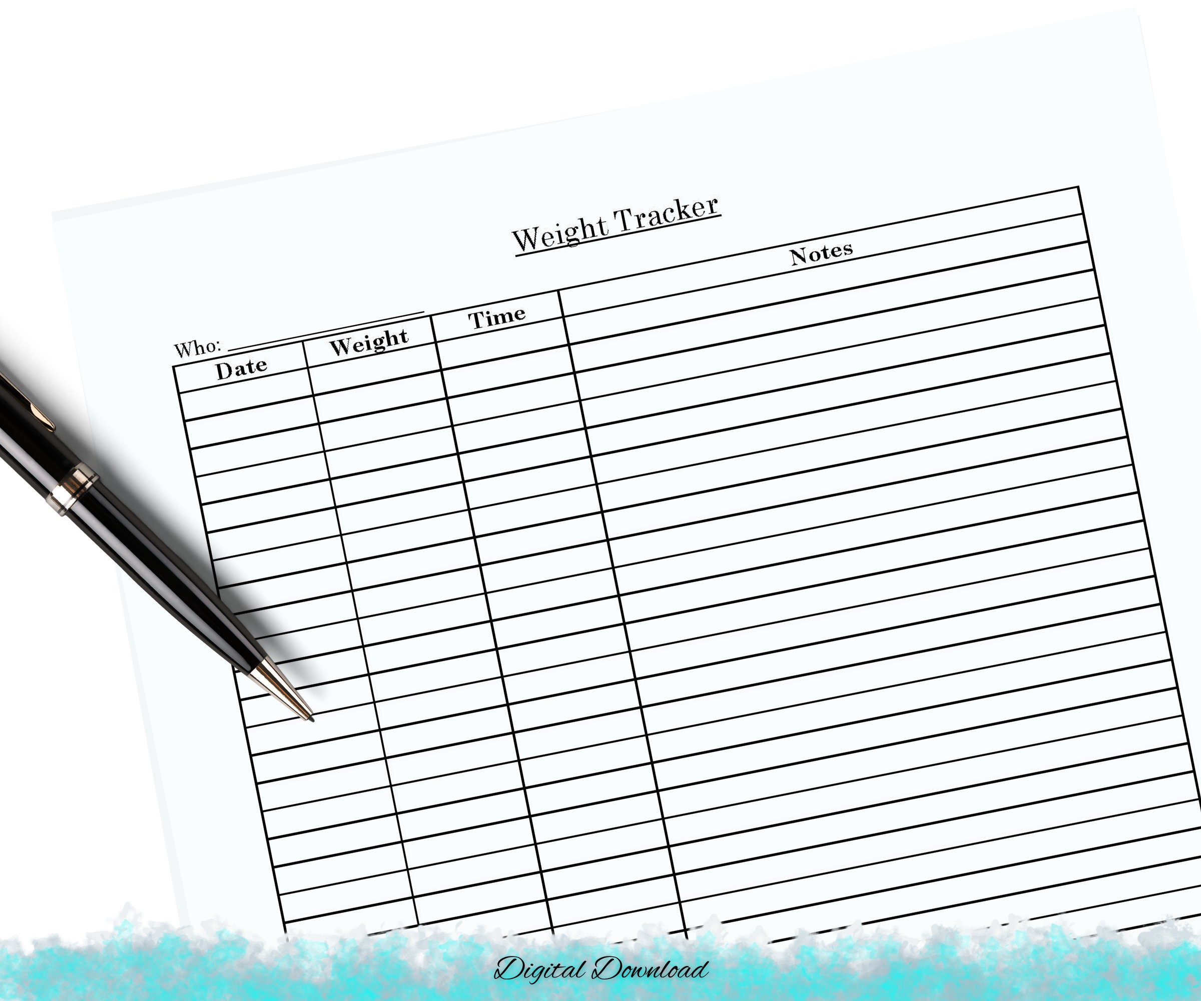 Weight Tracker, Weight Tracking Chart, Weight Record - Etsy