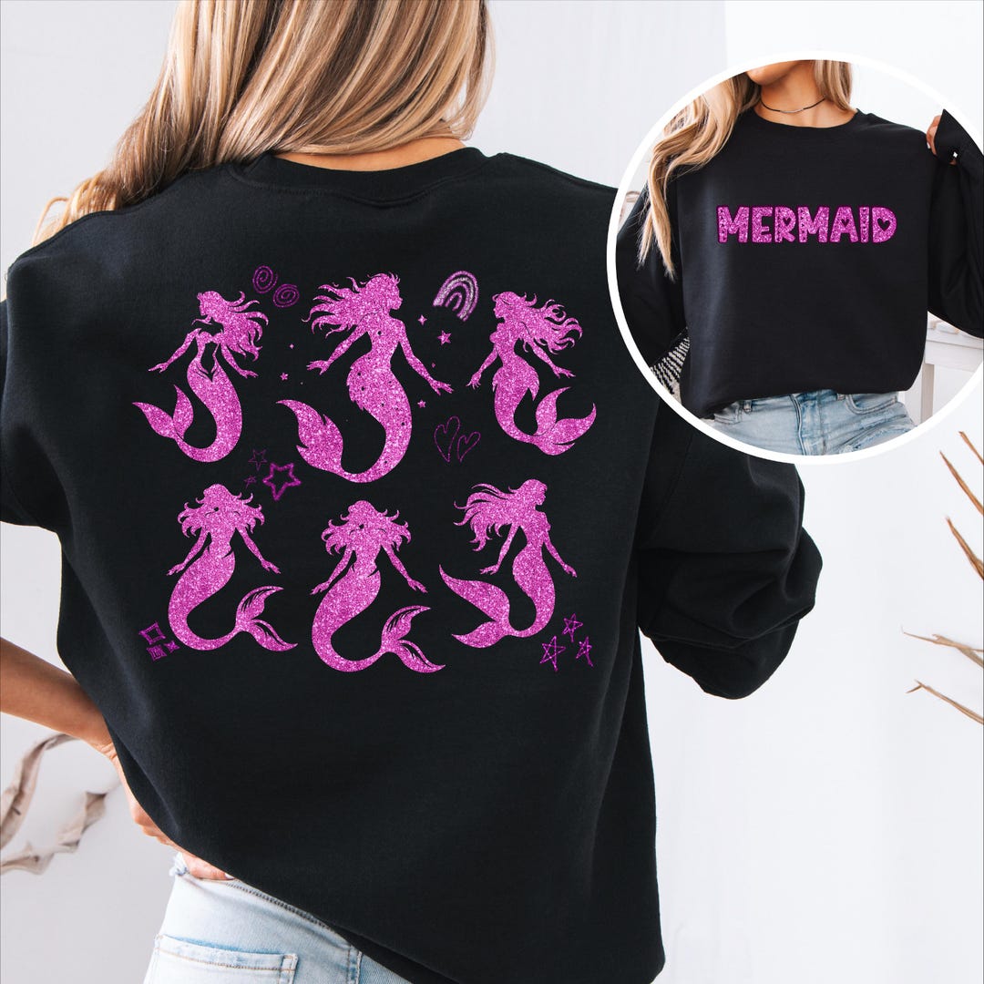 Mermaid Sweatshirt, Youth Mermaid Sweater, Mermaid Hoodies, Glitter ...