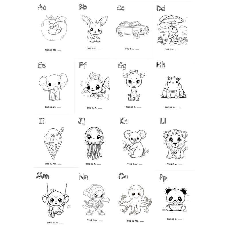A-Z Alphabet Coloring Pages for Kids | Fun Educational Printables ...