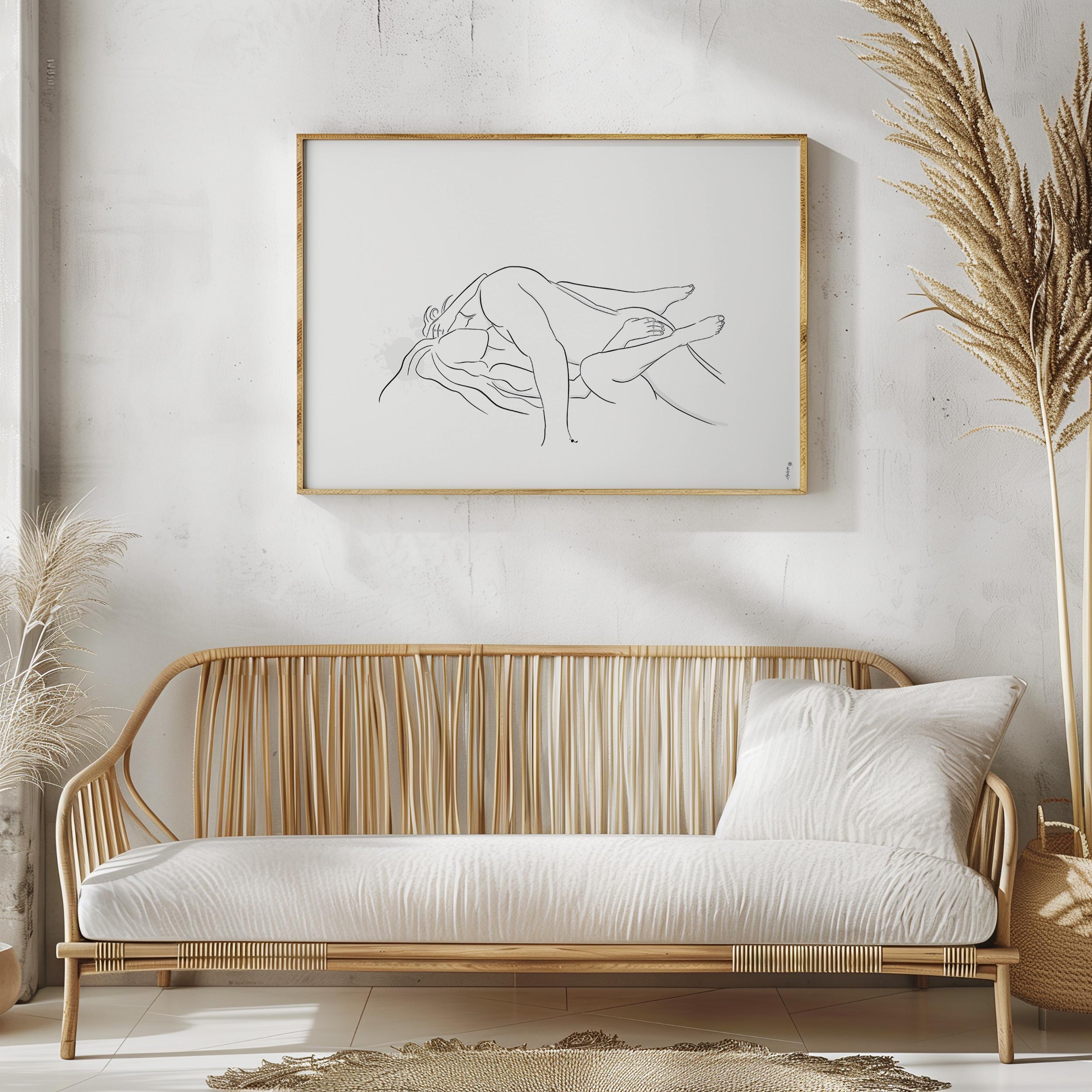 Sensual Line Art, Horizontal Erotic Art, Erotic Line Art, Sensual Line ...