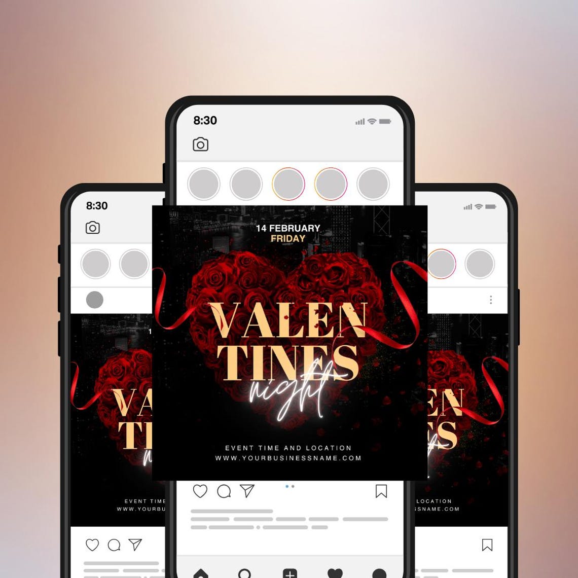 Club Valentine's Day Flyer | Editable Valentine's Party Flyer Template ...