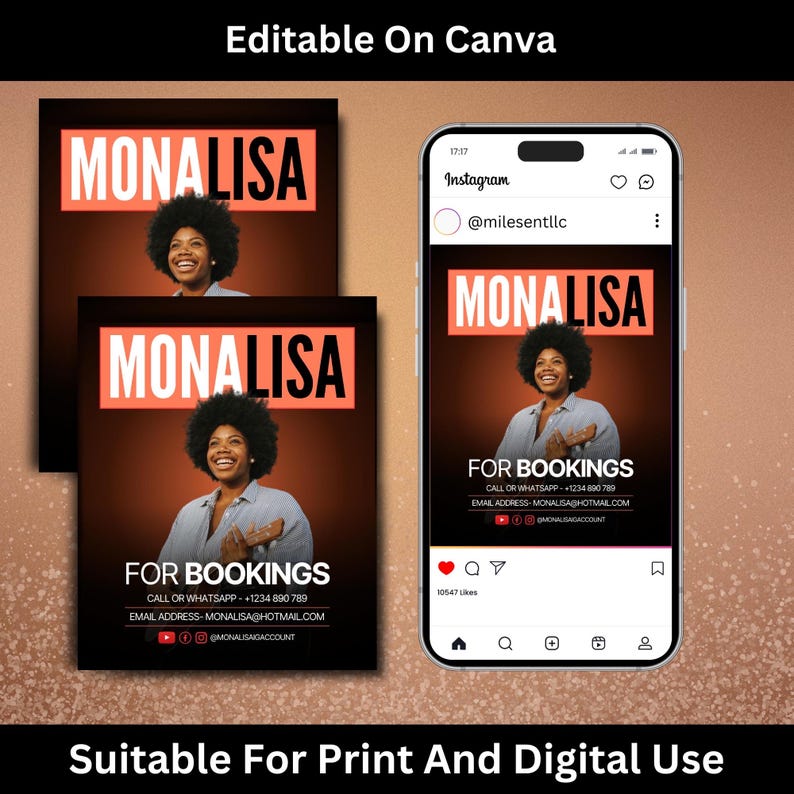 Now Booking Flyer for Female Music Artist | Editable Canva Template ...