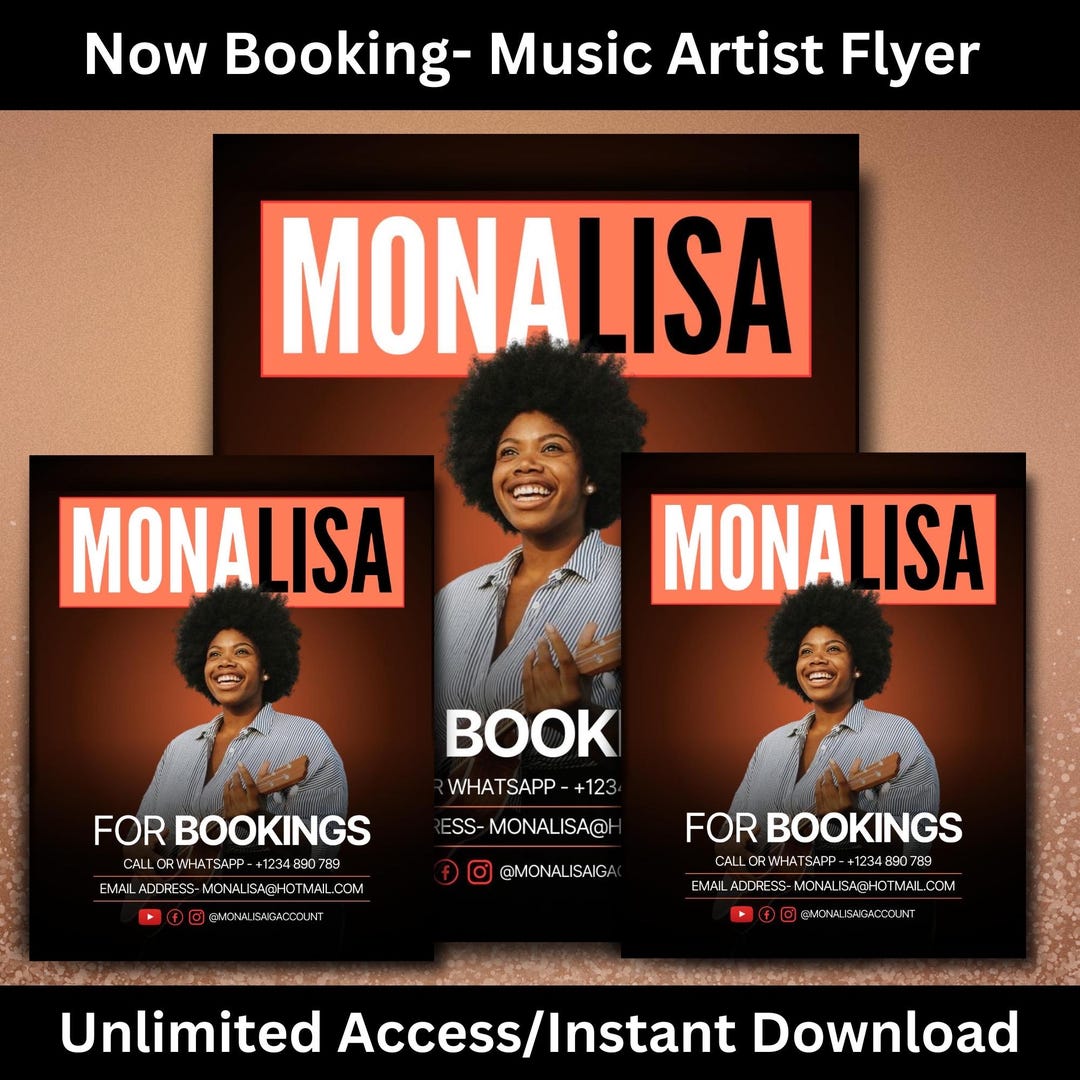 Now Booking Flyer for Female Music Artist | Editable Canva Template ...