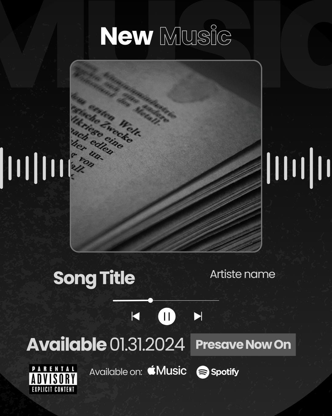 Digital Music Flyer - Customizable Design for Artists, Singers, and ...