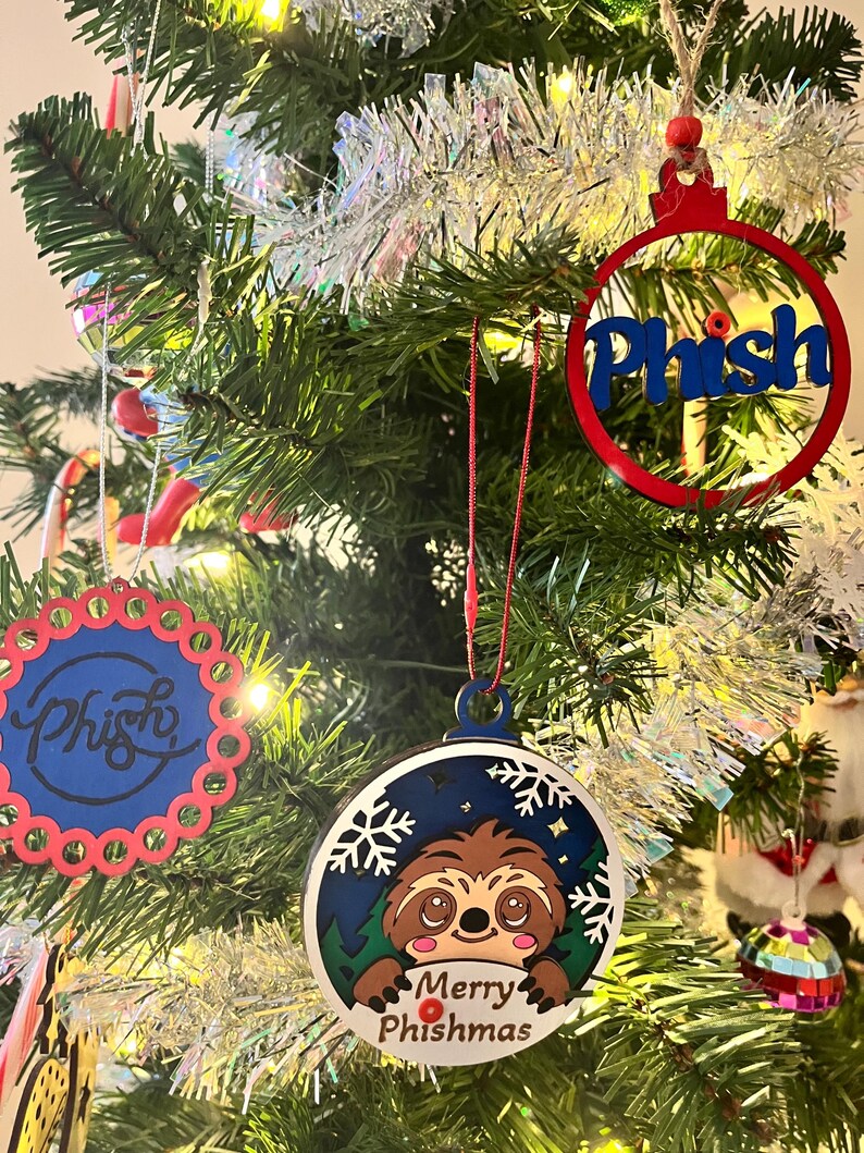 Merry Phishmas Sloth Ornament | Phish-inspired Christmas Ornament | Jam ...