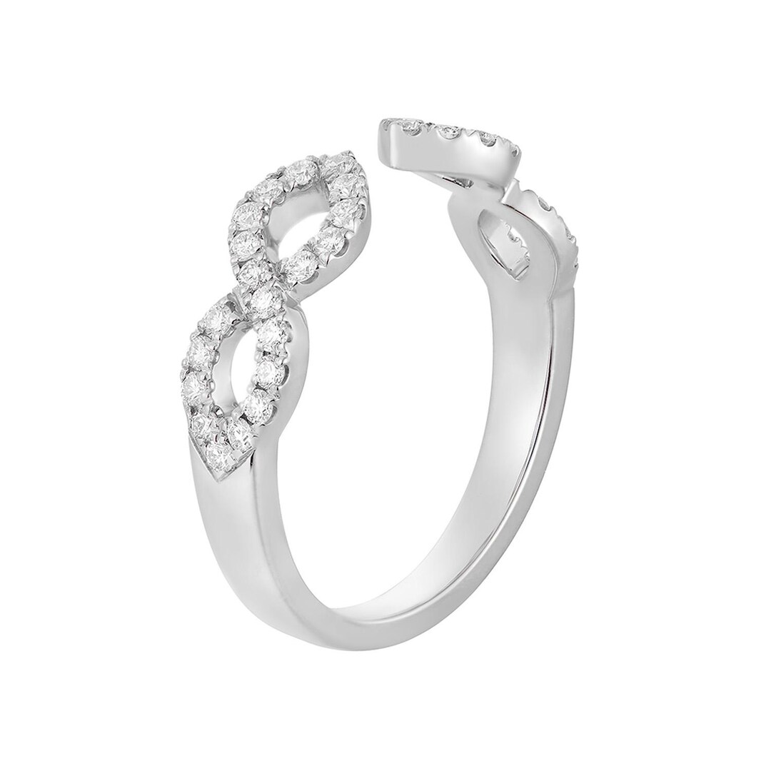 14K White Solid Gold Double-helix Lab Grown Diamond Wedding Band | DNA ...
