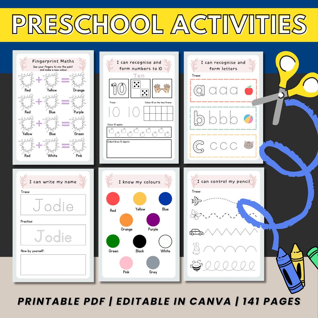 Preschool Learning Activity Bundle – 140 Pages of Printable Fun! - Etsy