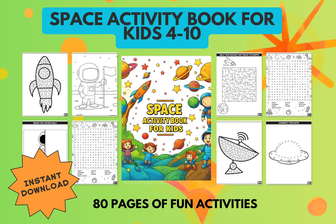 Space Activity Book for Kids Ages 4–10 Instant Download - Etsy