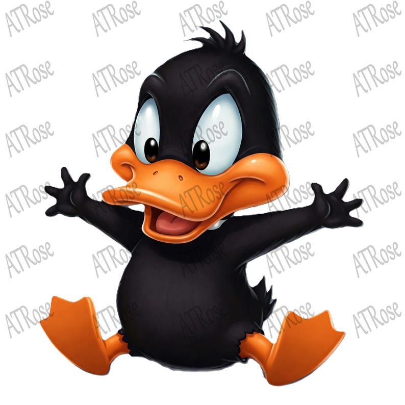 PNG - Baby Daffy Duck Happy Pose - Looney Tunes Character - Digital ...