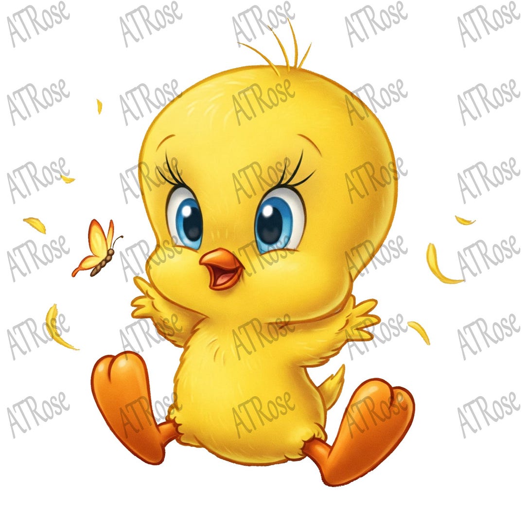 PNG - Baby Tweety Looney Tunes Character - Cute Yellow Chick With ...