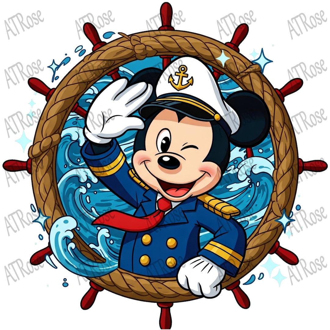 PNG - Captain Mickey Mouse at Ship Wheel - Nautical Disney Clipart ...