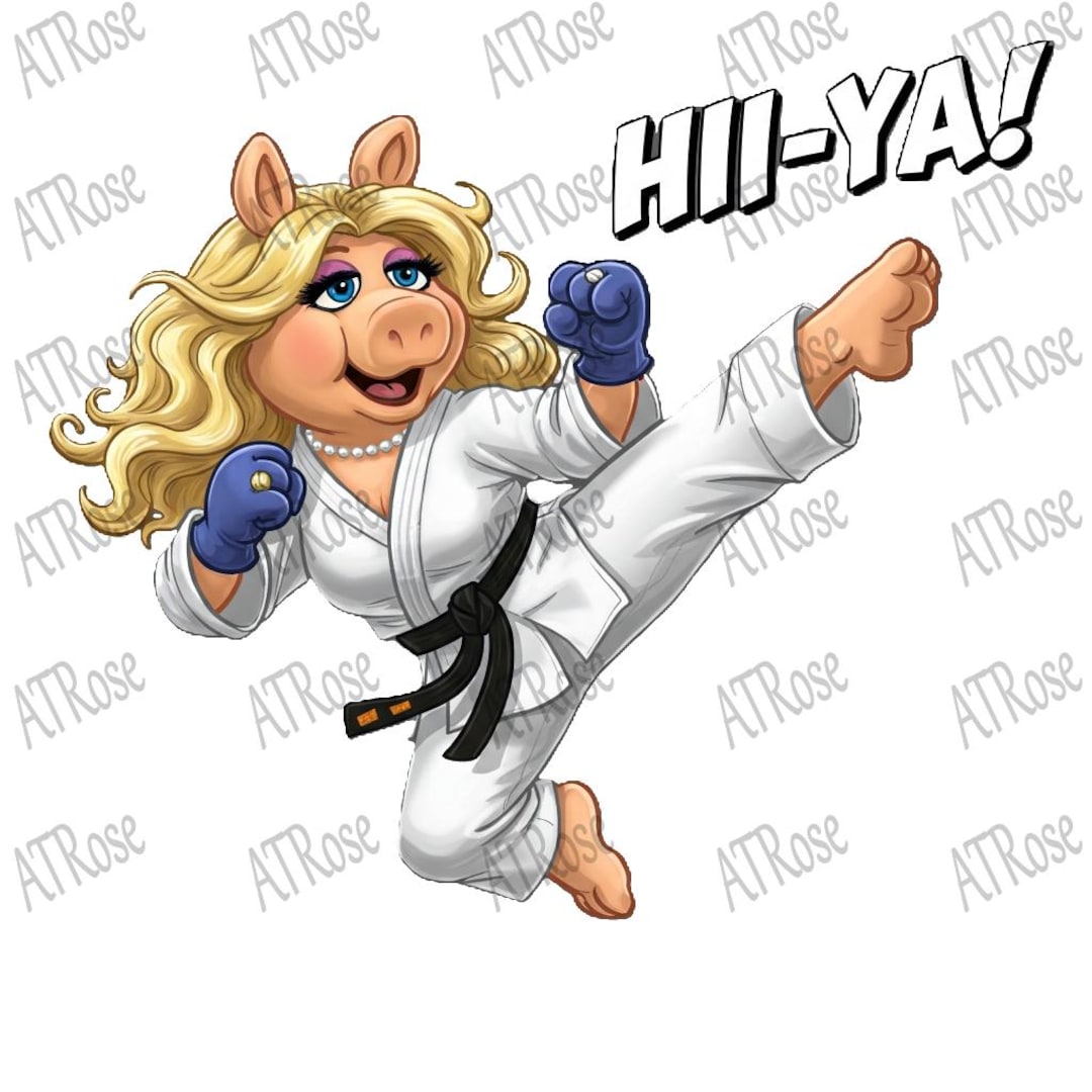 PNG - Miss Piggy in Pink Karate Outfit – Karate Chop Clipart - Clipart ...