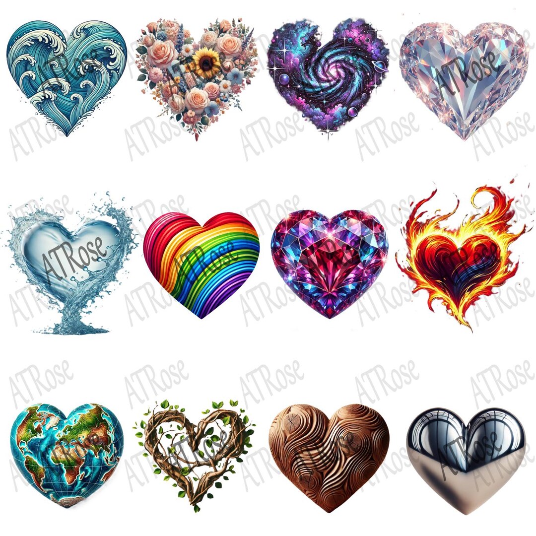 PNG - 12 Hearts PNG Collection - Artistic Heart Designs - Heart Clipart ...