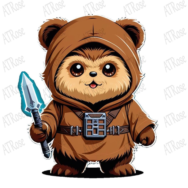 PNG - Cute Teddy Bear Ewok - Star Wars Inspired Design - Digital ...