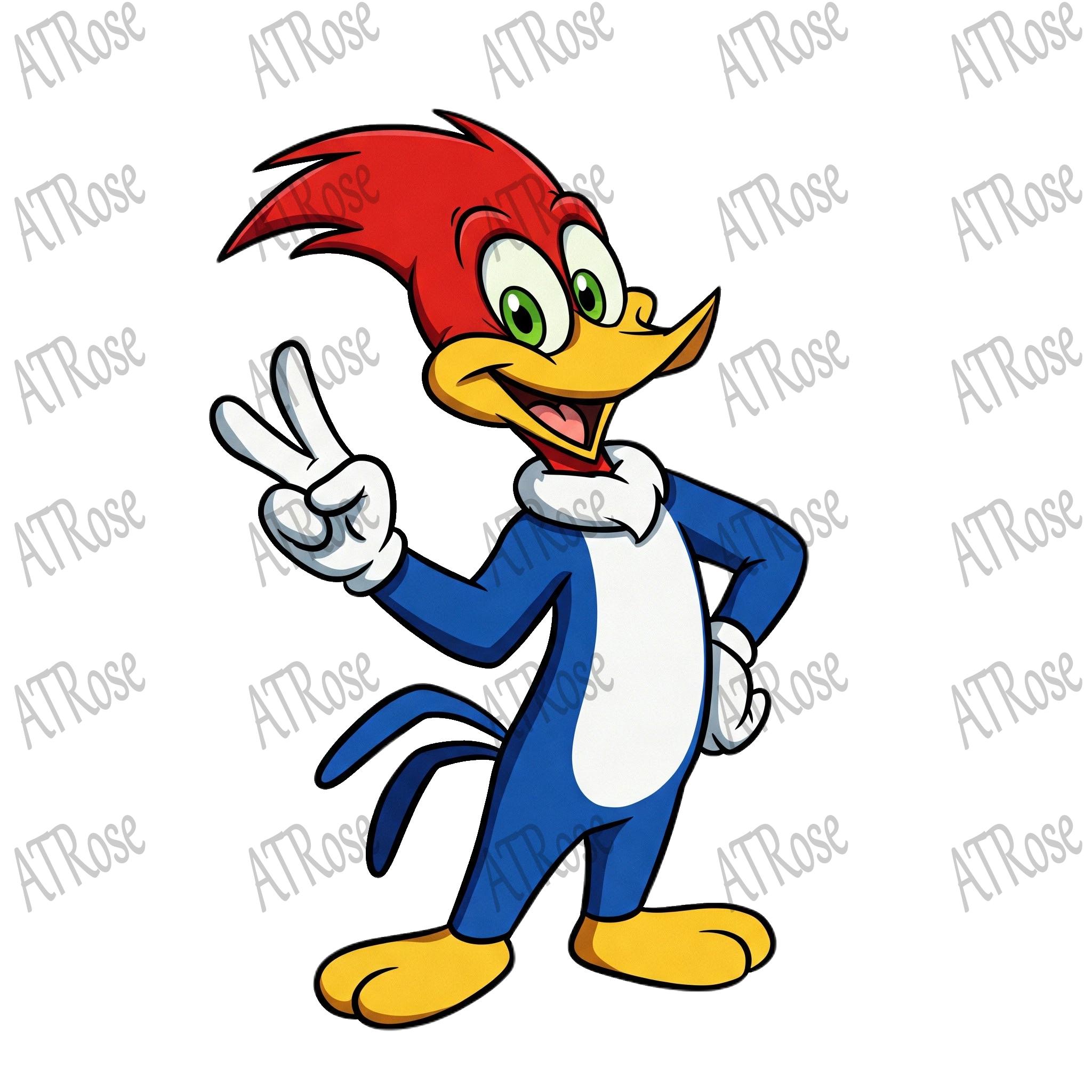 PNG - Woody Woodpecker Cartoon Character Clipart - Peace Sign Pose ...