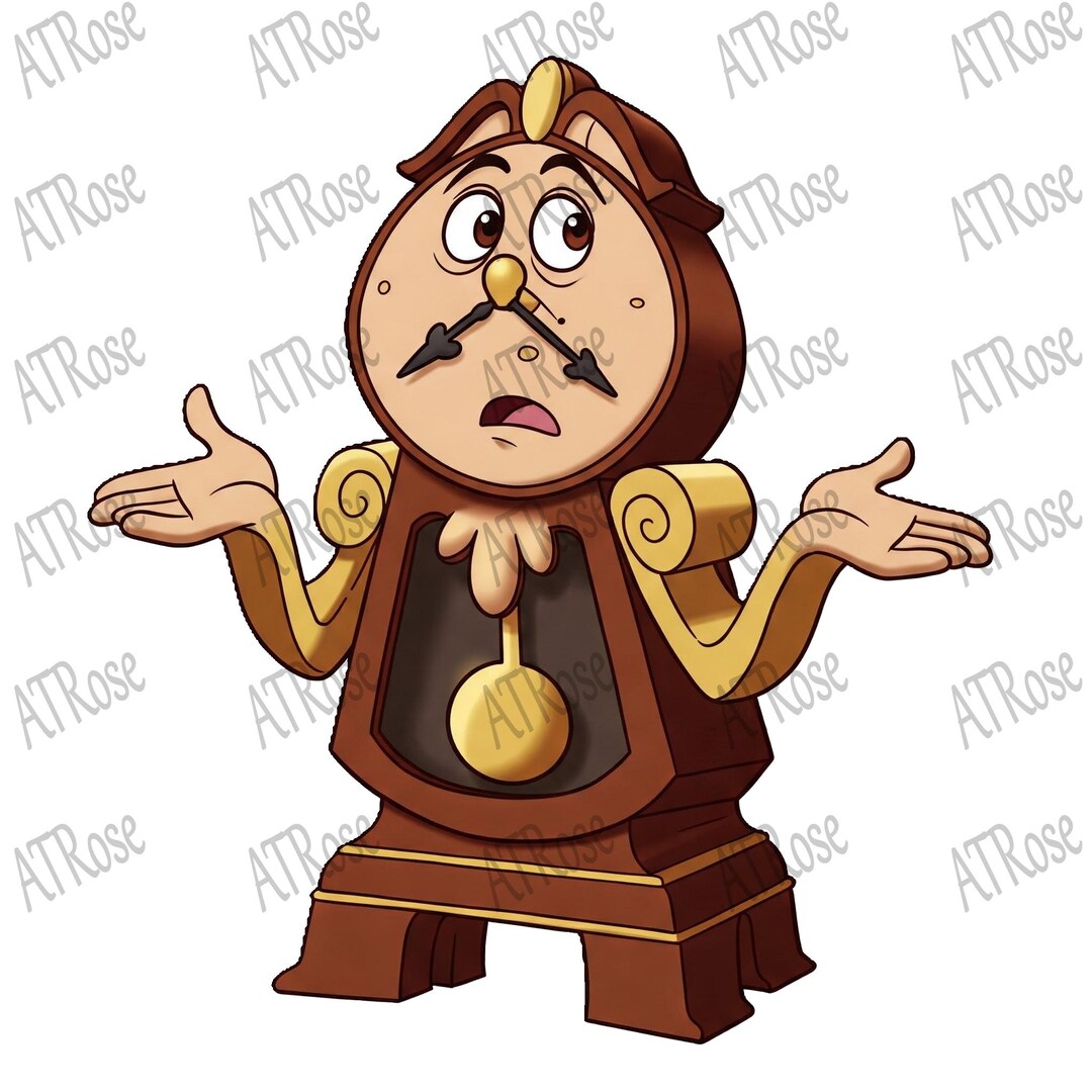 PNG - Cogsworth From Beauty and the Beast - Disney Clock Character ...