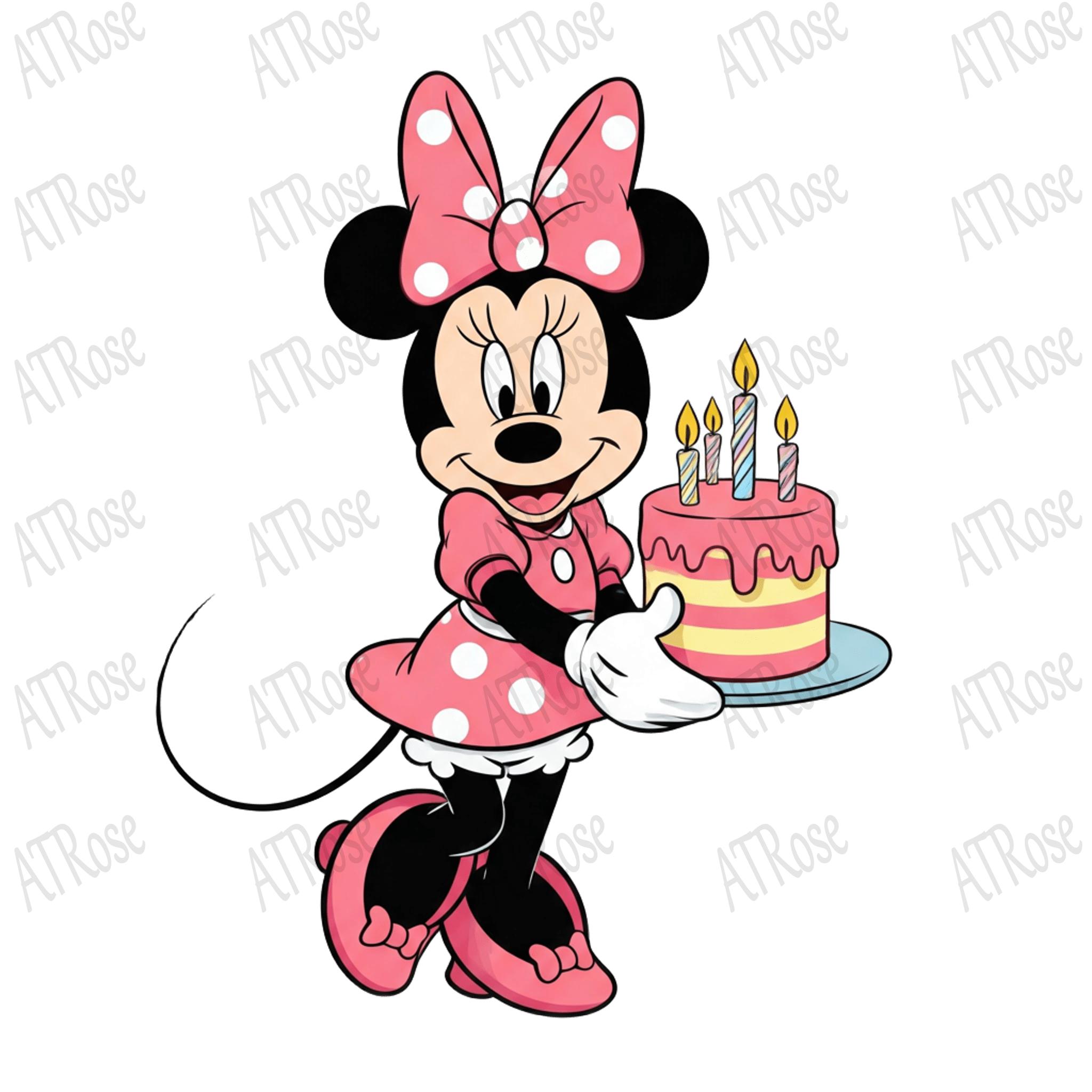 Png Minnie Mouse Birthday Cake Party Clipart Digital Download
