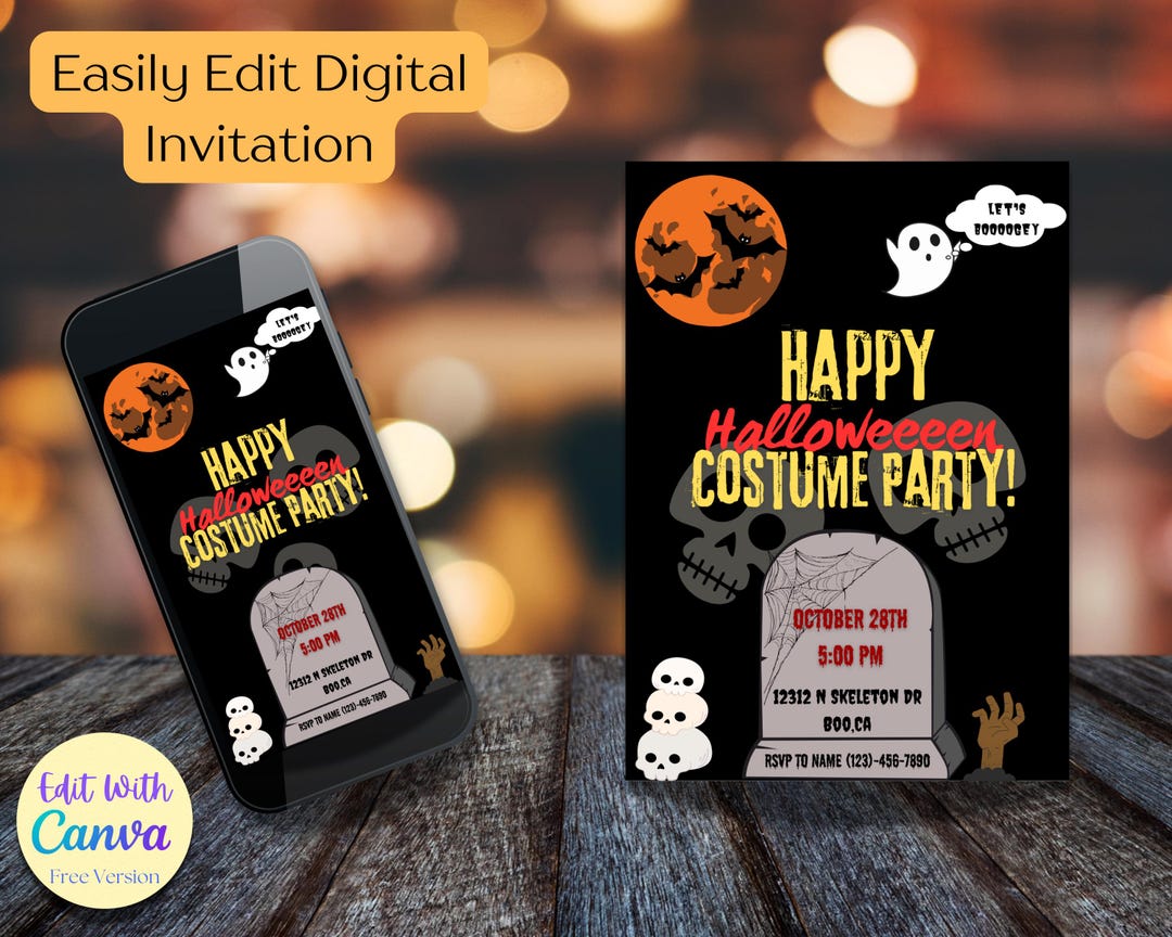 Kids Halloween Party Invitation | Halloween Party Invitation | Digital ...