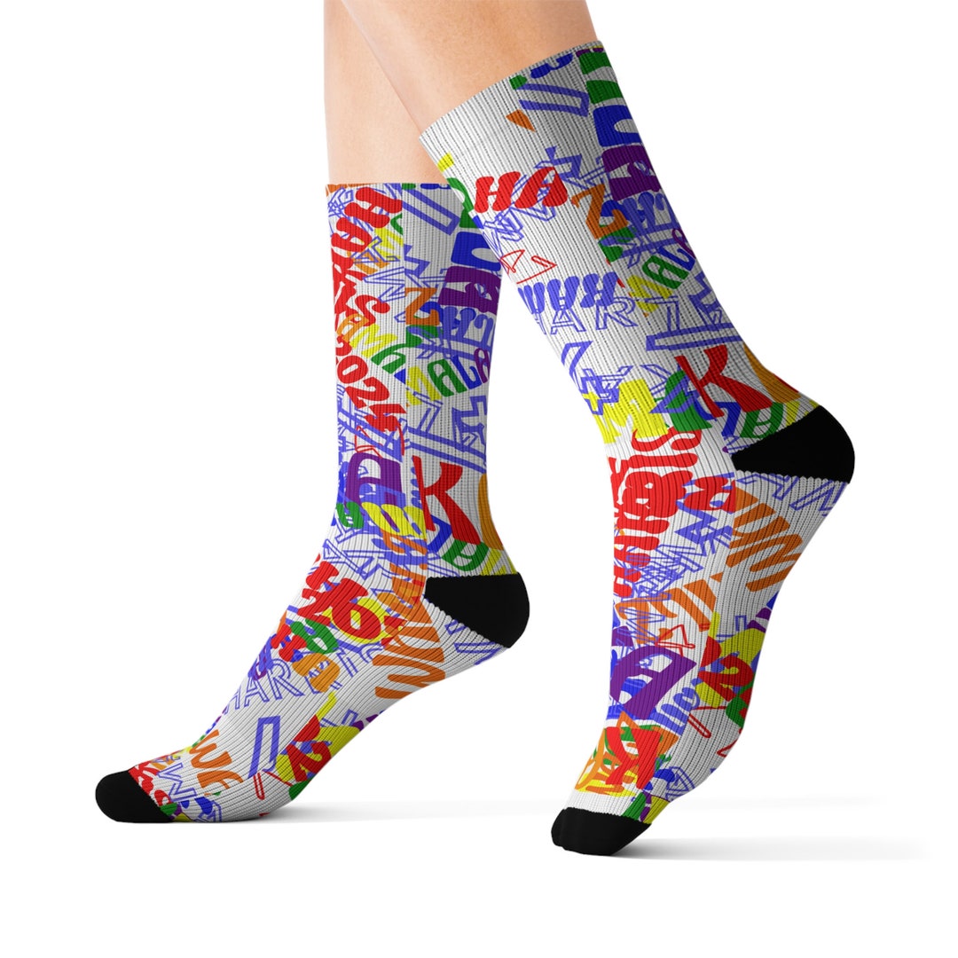 Kamala Harris 2024 President 47 Rainbow Sublimation Socks, Political ...