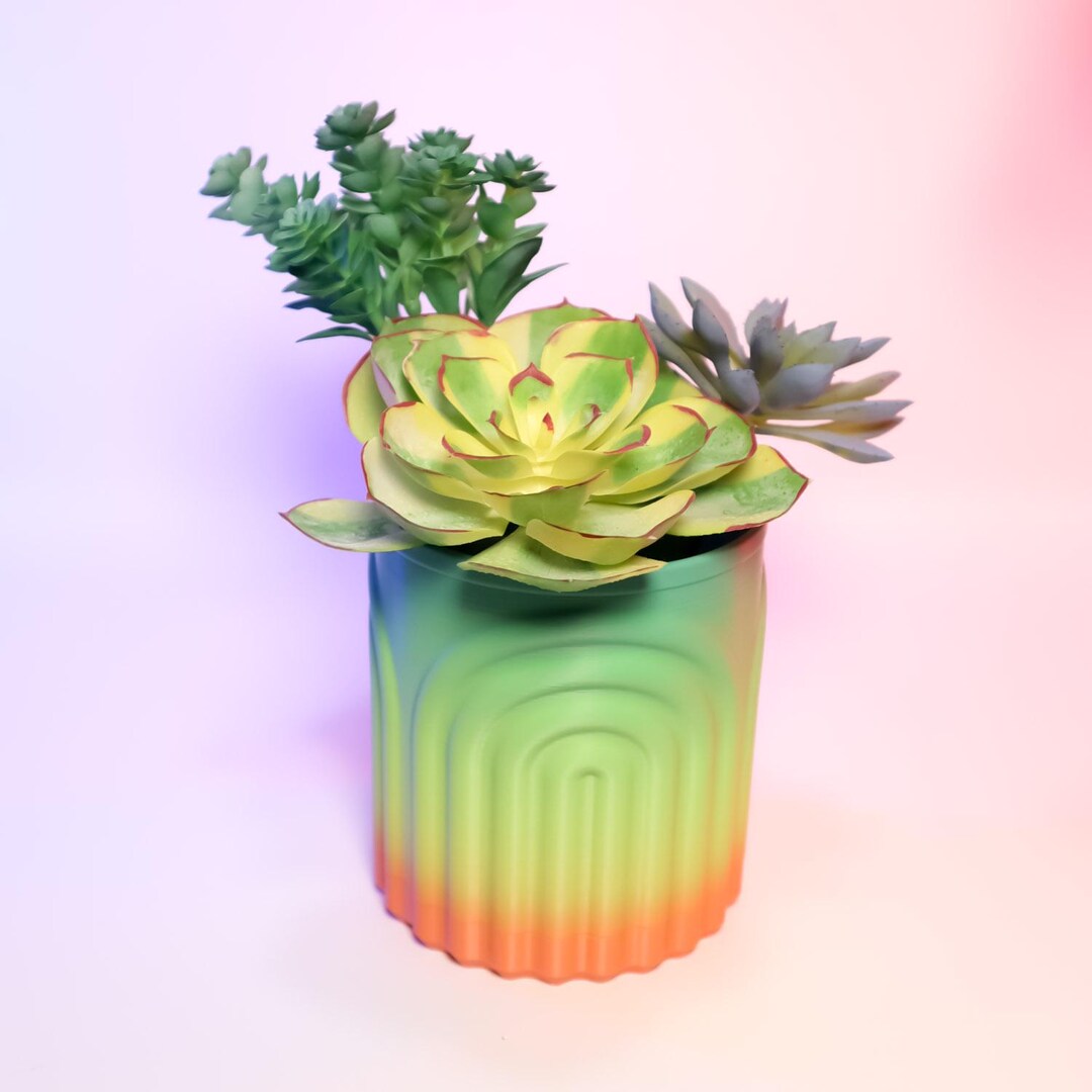 Round Rainbow Planter - Etsy
