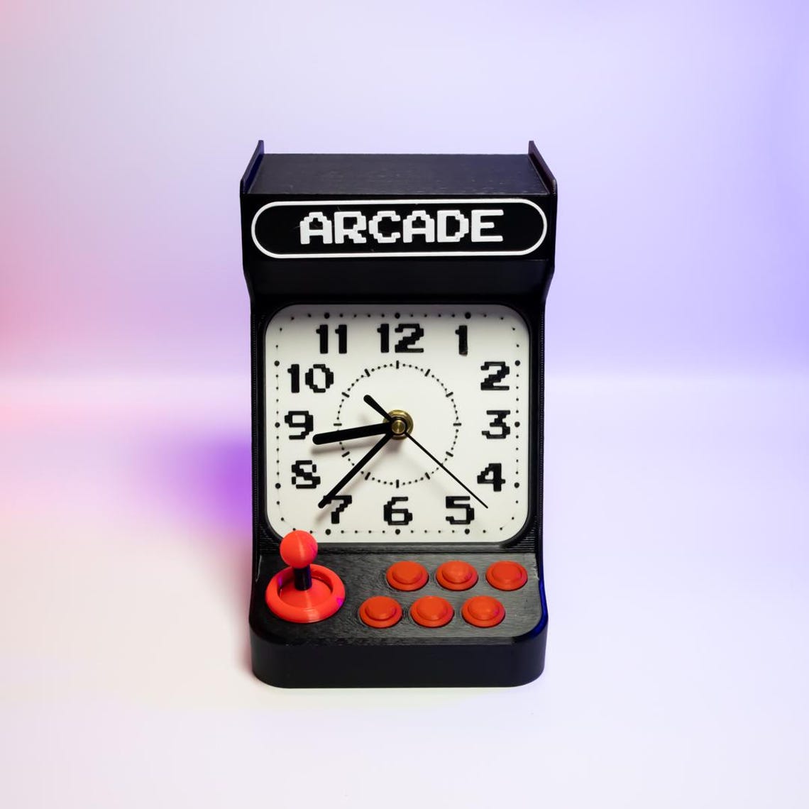 3D Printed Arcade Clock: Retro 8-bit Design - Etsy