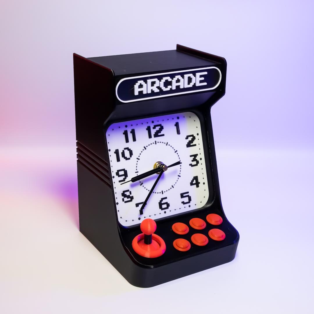 3D Printed Arcade Clock: Retro 8-bit Design - Etsy