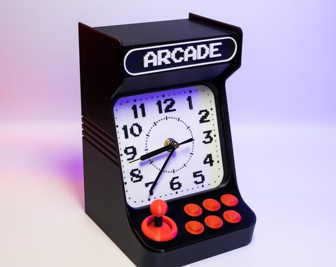 3D Printed Arcade Clock: Retro 8-bit Design - Etsy