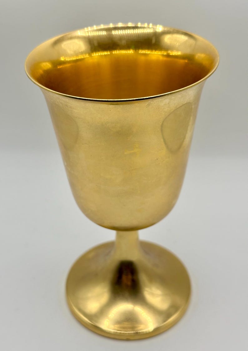 Vintage Beautiful Brass Drinking® Goblets set of 3 - Etsy