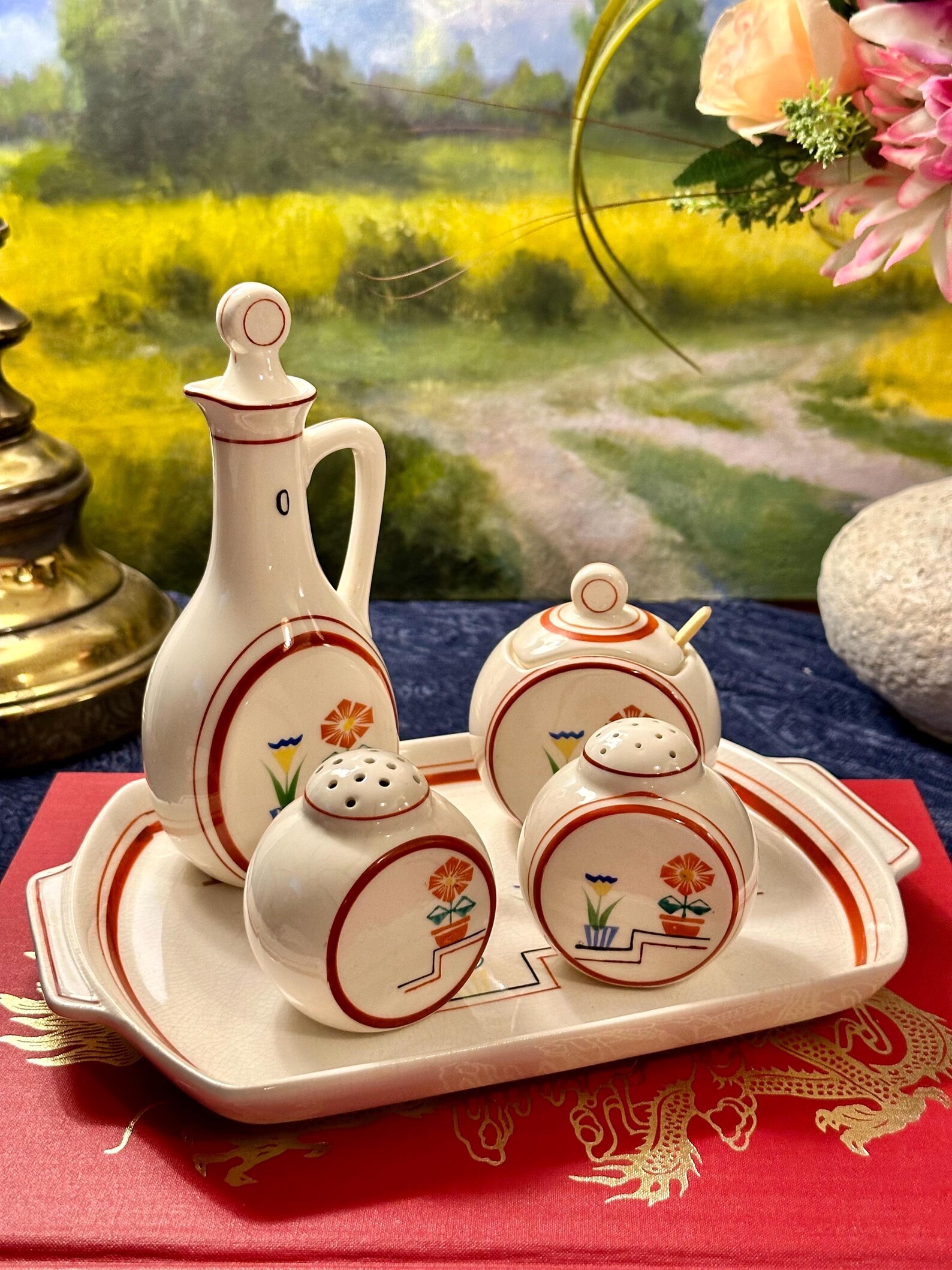Japanese Art Deco 1930s Flower Shop Table Set With Tray - as Is - Etsy