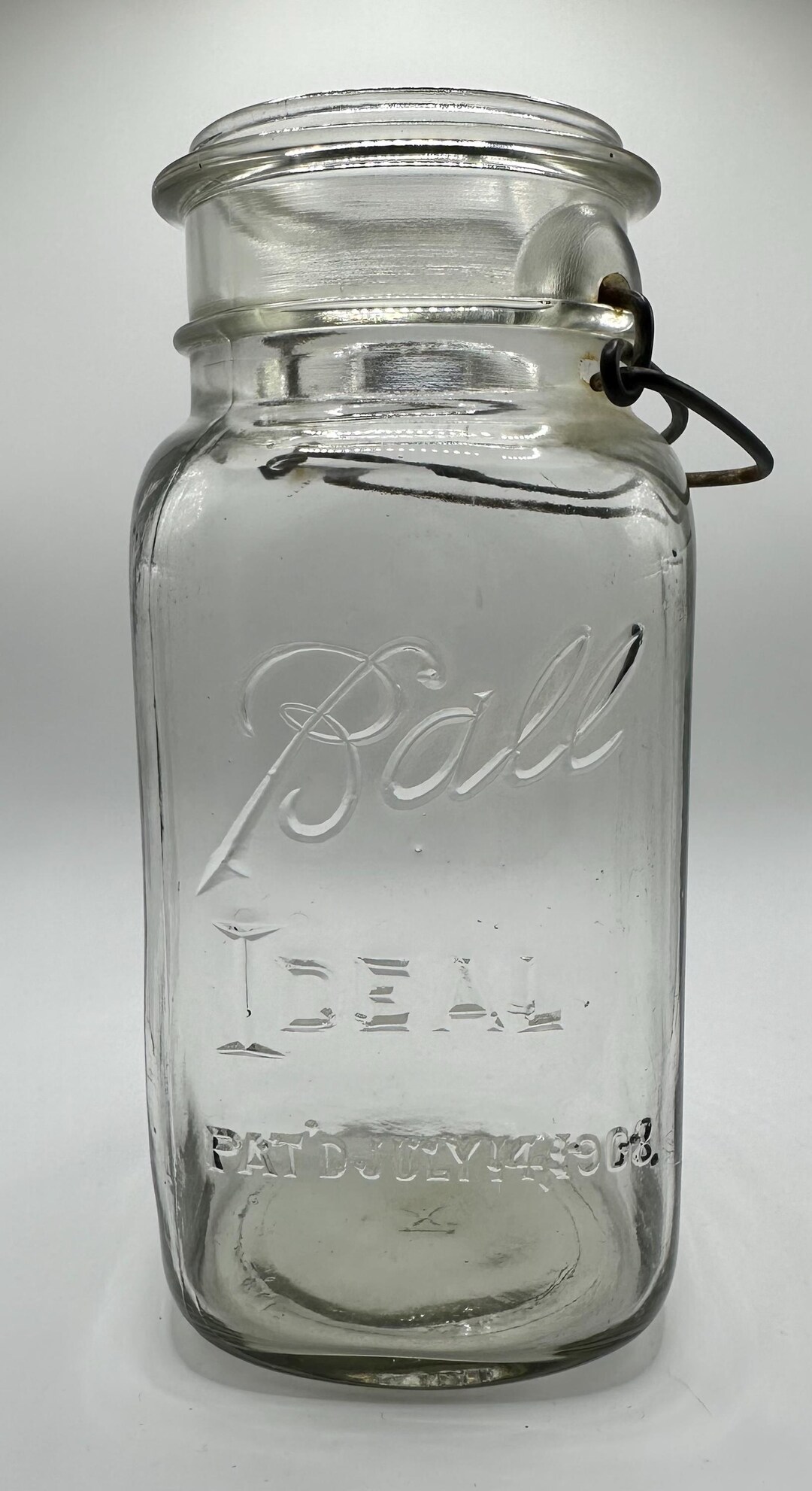 Antique Ball Ideal Glass Jar Without Lid and With Wire Closing Patented ...