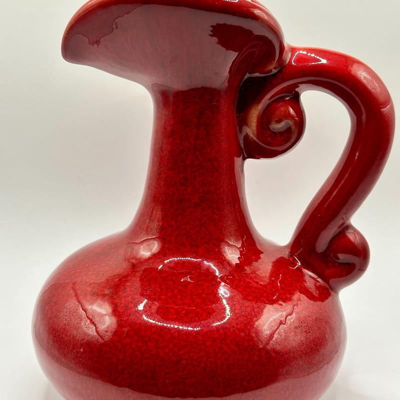 Red Ceramic Pitcher - Etsy