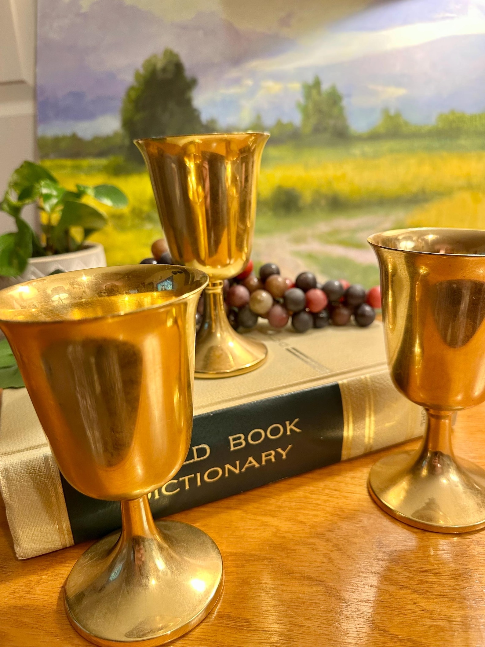 Vintage Beautiful Brass Drinking® Goblets set of 3 - Etsy