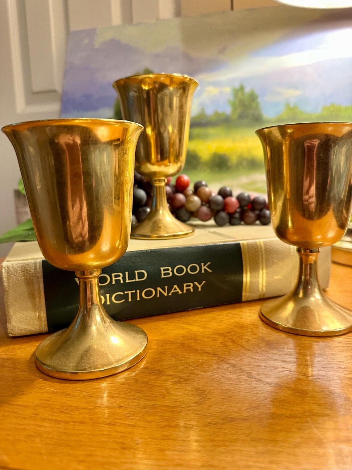 Vintage Beautiful Brass Drinking® Goblets set of 3 - Etsy