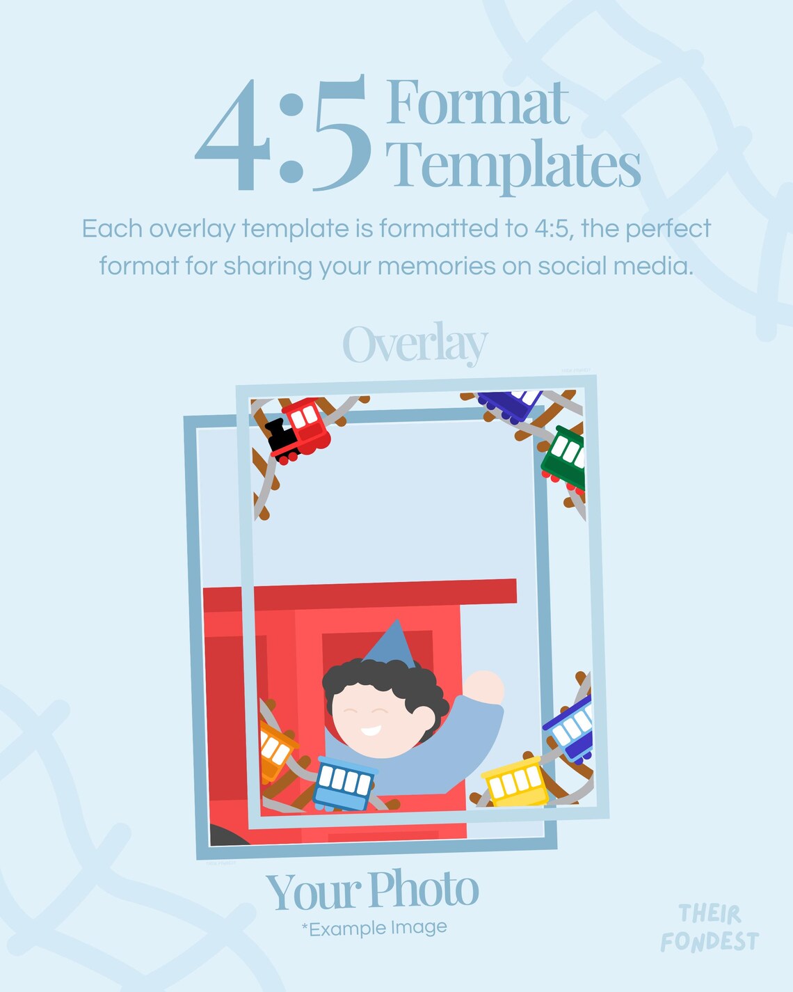 Train Themed Birthday Photo Overlays Digital Download 15 Overlay ...