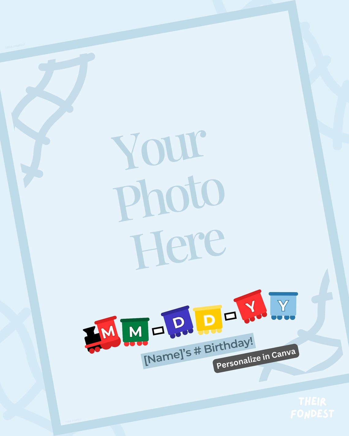 Train Themed Birthday Photo Overlays Digital Download 15 Overlay ...