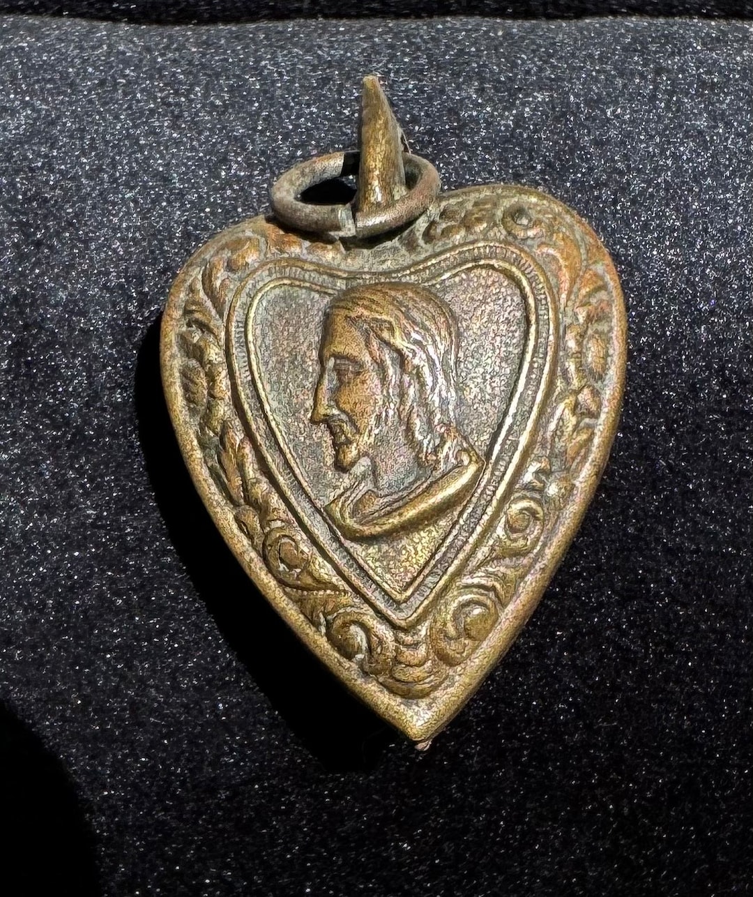 RARE French Antique Vintage Mary and Jesus Catholic Ex Voto Reliquary ...