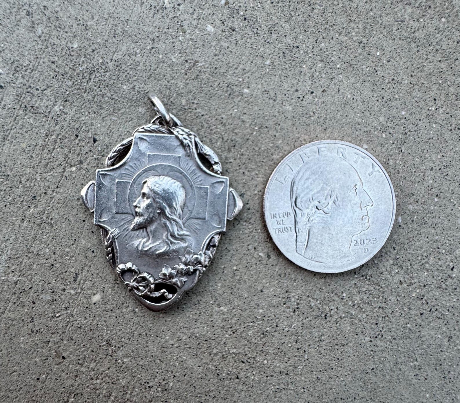 Large Antique Heavy French Vintage Sterling Silver SIGNED Profile of ...