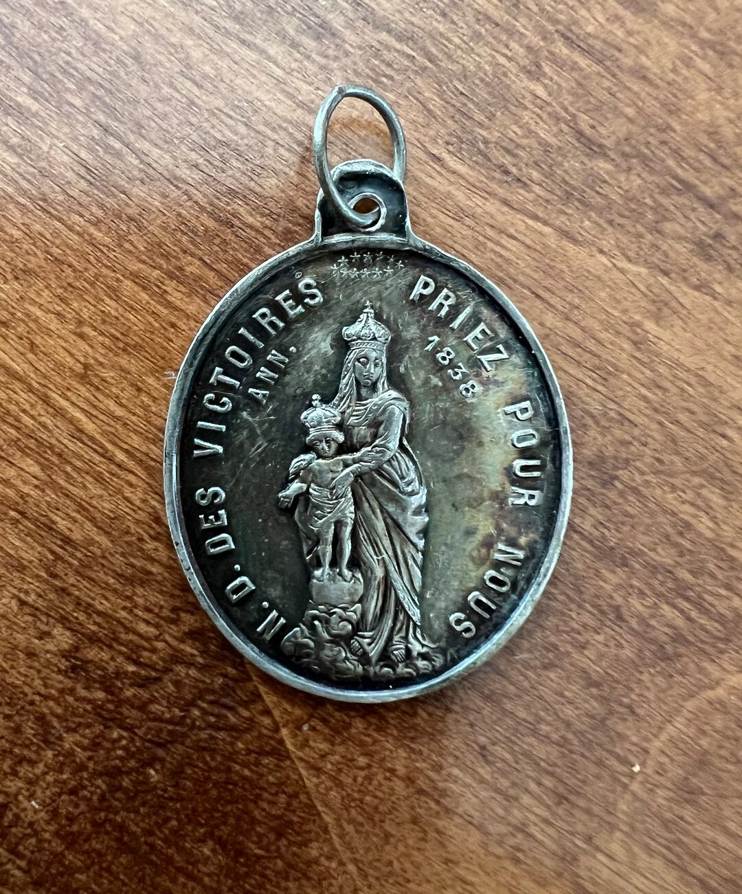 French Antique Vintage Our Lady of Victories Sterling Silver Saint ...