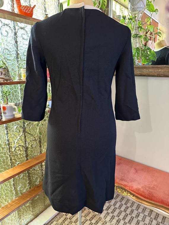 1960s Double Knit Dress Edith Flagg California Black … - Gem
