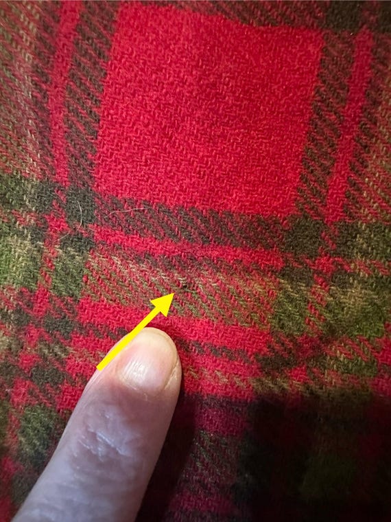 Rare Vintage 50s/60s Pendleton Wool Red Plaid Full Ci… - Gem