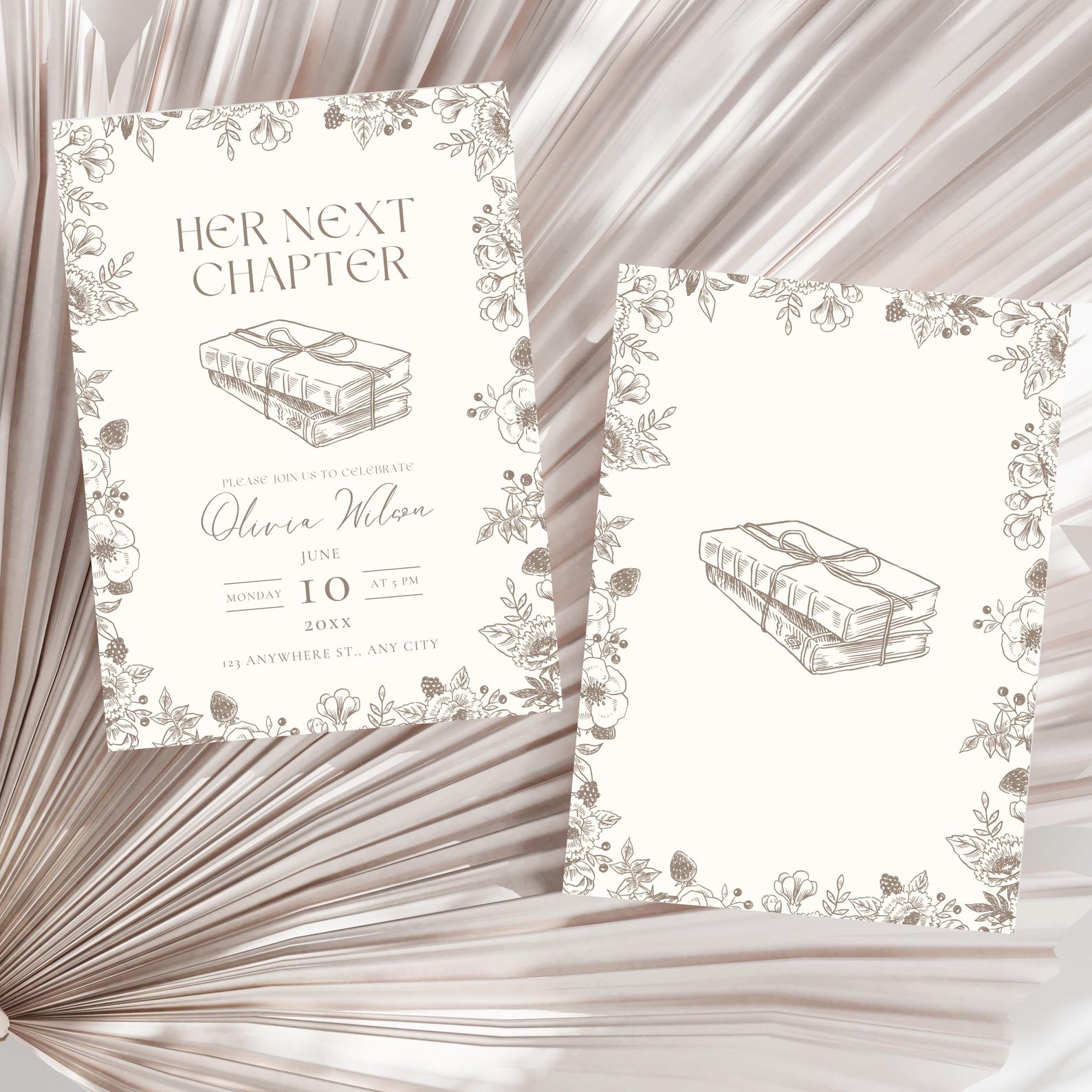 Her Next Chapter Begins Bridal Shower Invitation Template Elegant ...