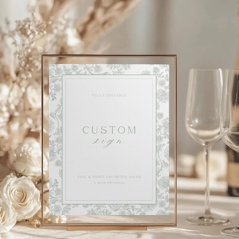 Custom Wedding Sign Template Table Decor Personalized Signage Guestbook ...