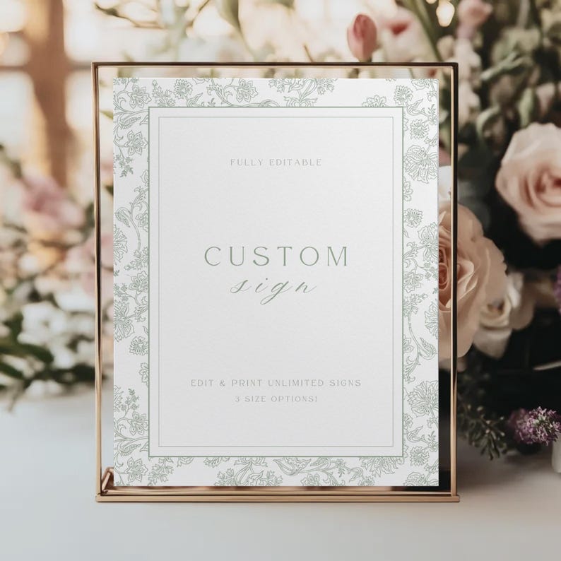 Custom Wedding Sign Template Table Decor Personalized Signage Guestbook ...