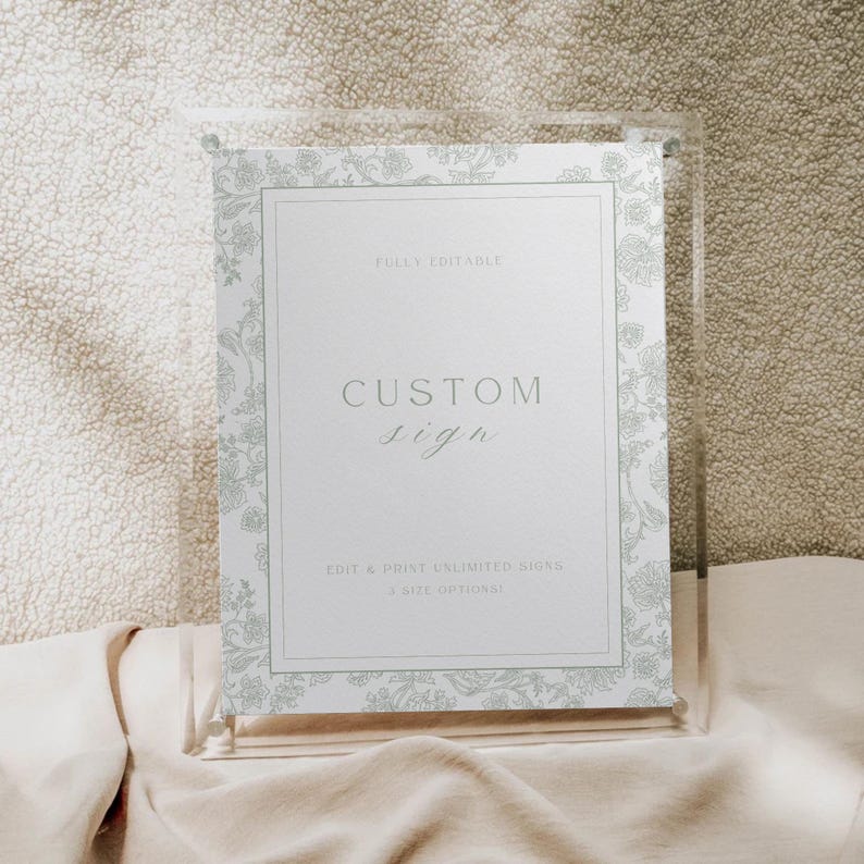 Custom Wedding Sign Template Table Decor Personalized Signage Guestbook ...