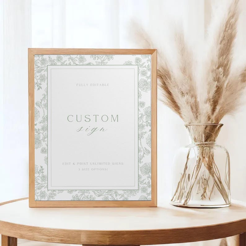 Custom Wedding Sign Template Table Decor Personalized Signage Guestbook ...
