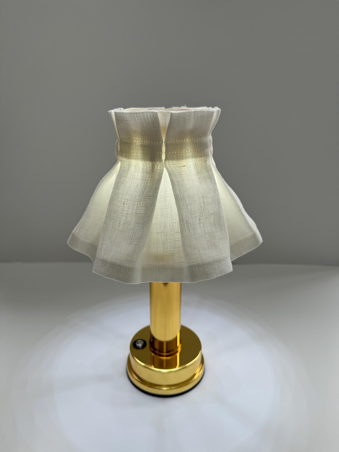 Cordless Rechargeable Mini Lamp With Ashley Pleated Shade Skirt - Etsy