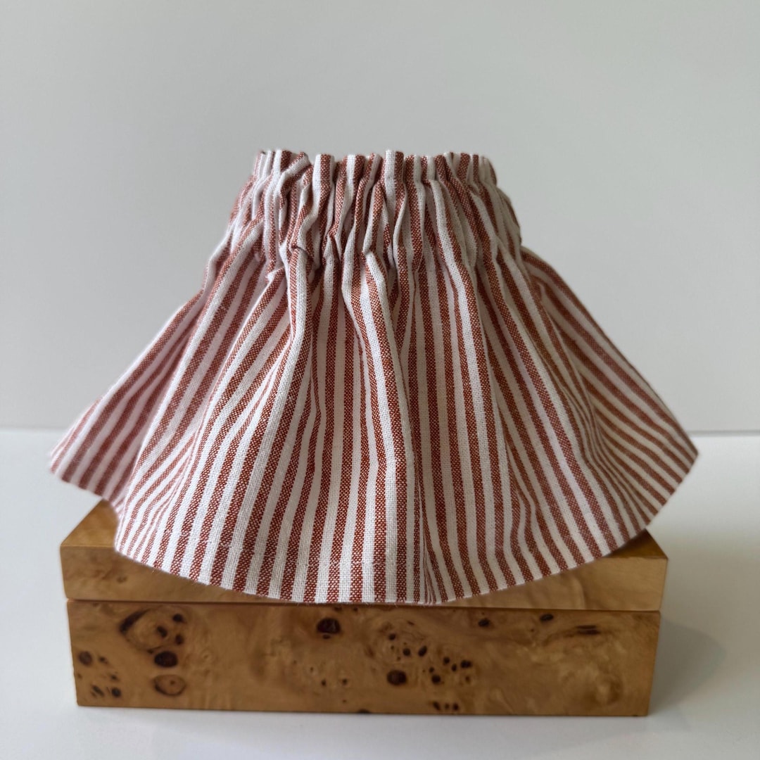 6" Clip Lampshade - Red and White Stripe - Etsy