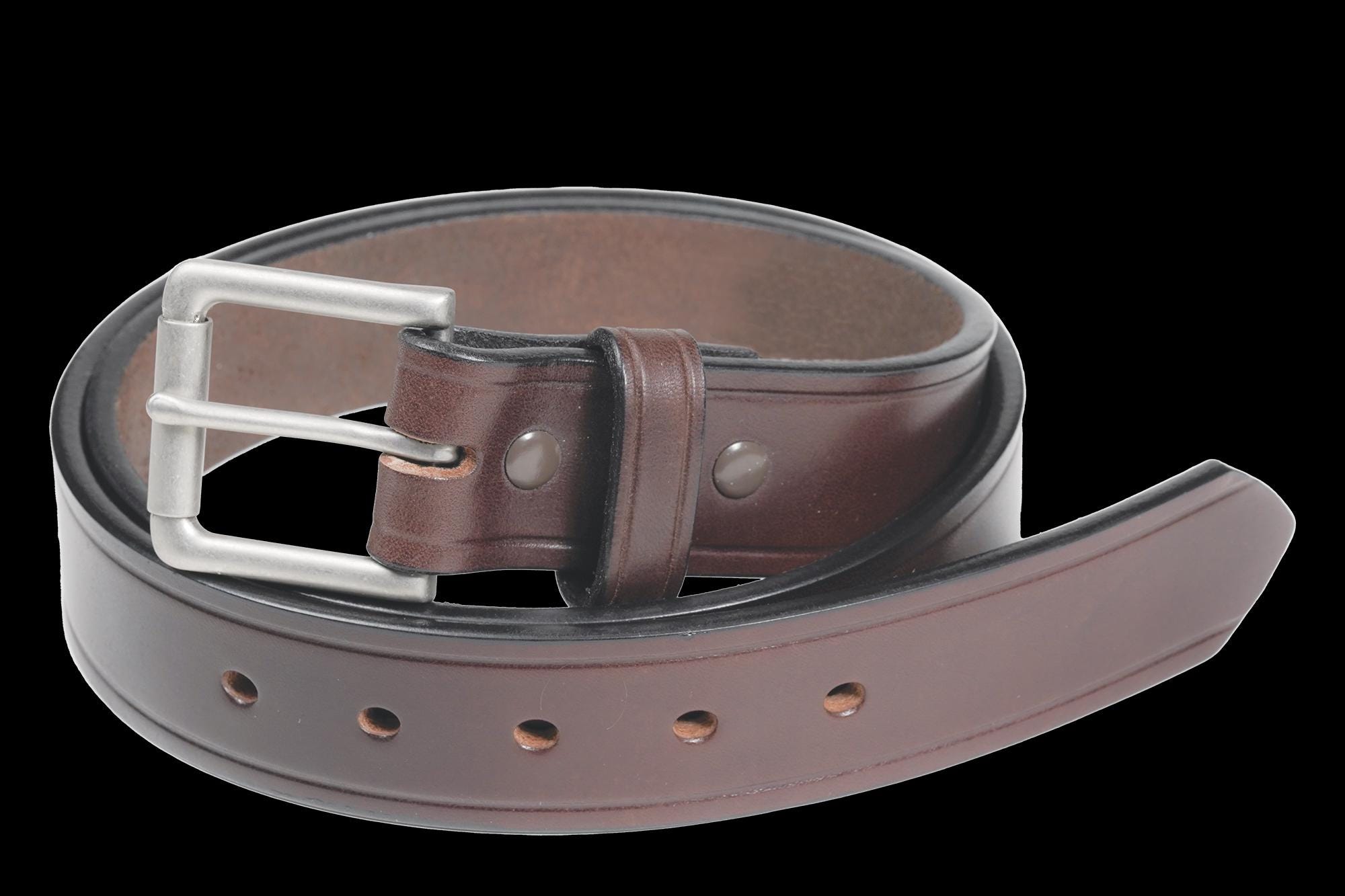 Men's Heavy Duty Leather Work Belt No Crack USA Handcrafted Full Grain ...